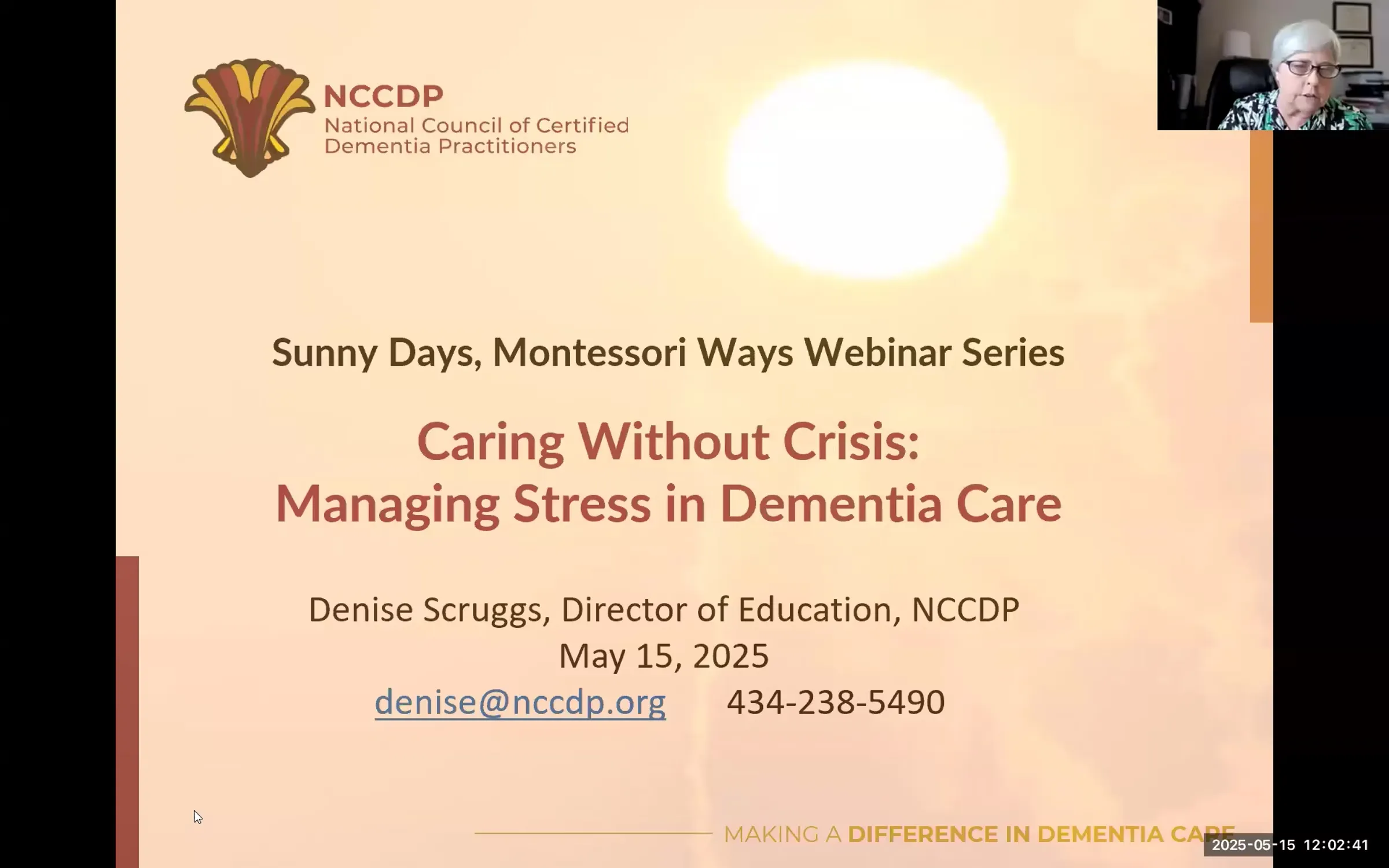 Caring Without Crisis Managing Stress in Dementia Care - NCCDP